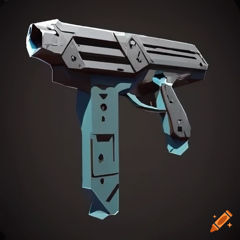 Low resolution polygonal gun on Craiyon