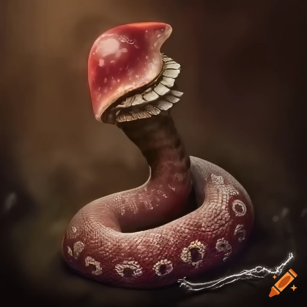 Fantasy vampire mushroom lightning snake in a steampunk setting on Craiyon