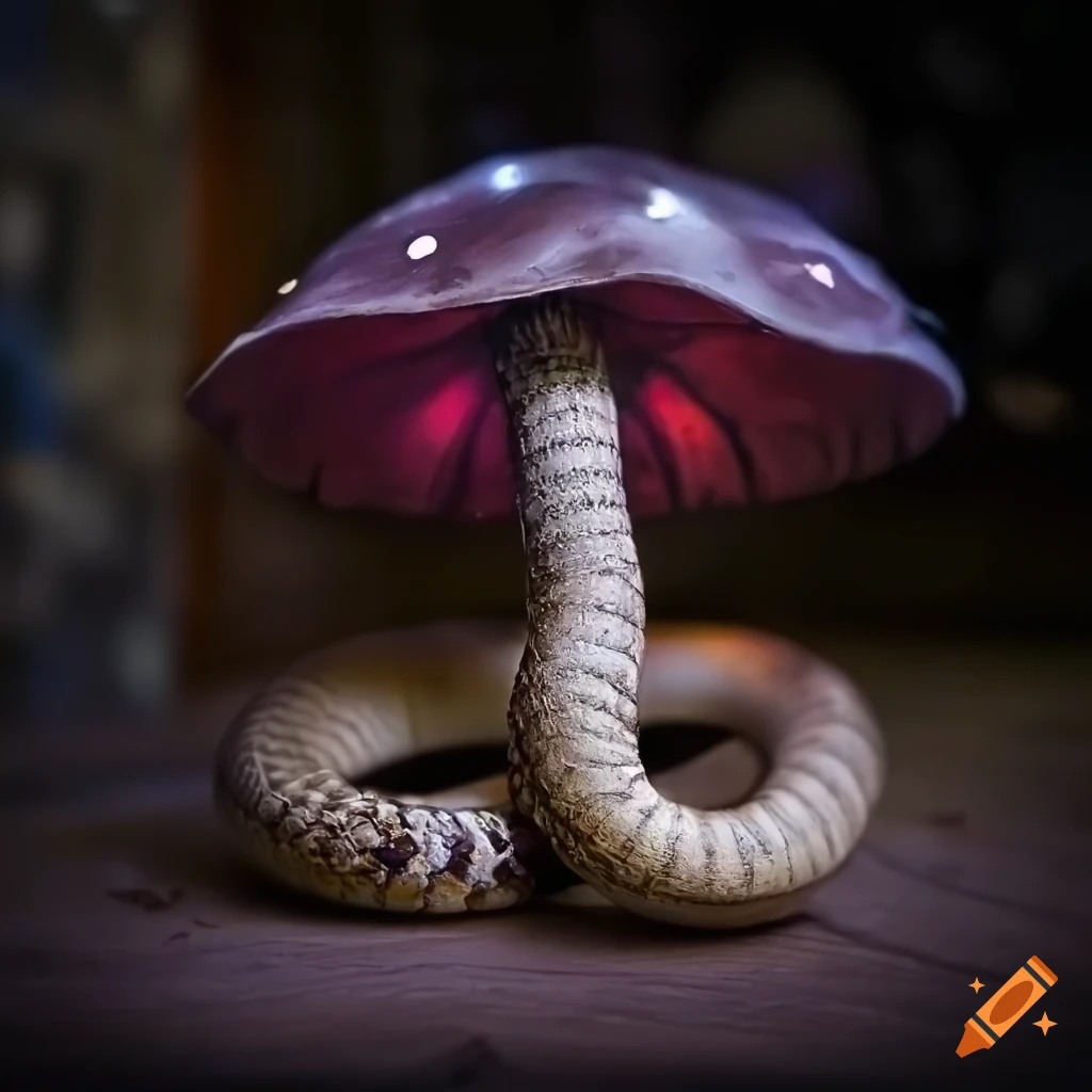 Fantasy vampire mushroom lightning snake in a steampunk setting on Craiyon