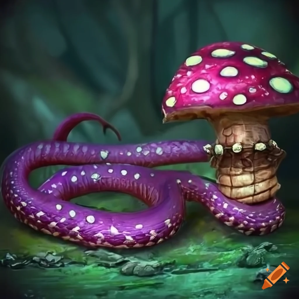 Fantasy vampire mushroom lightning snake in steampunk style on Craiyon