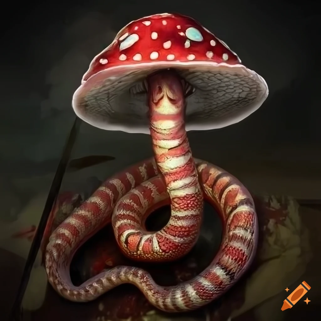 Fantasy vampire mushroom lightning snake in a steampunk setting on Craiyon