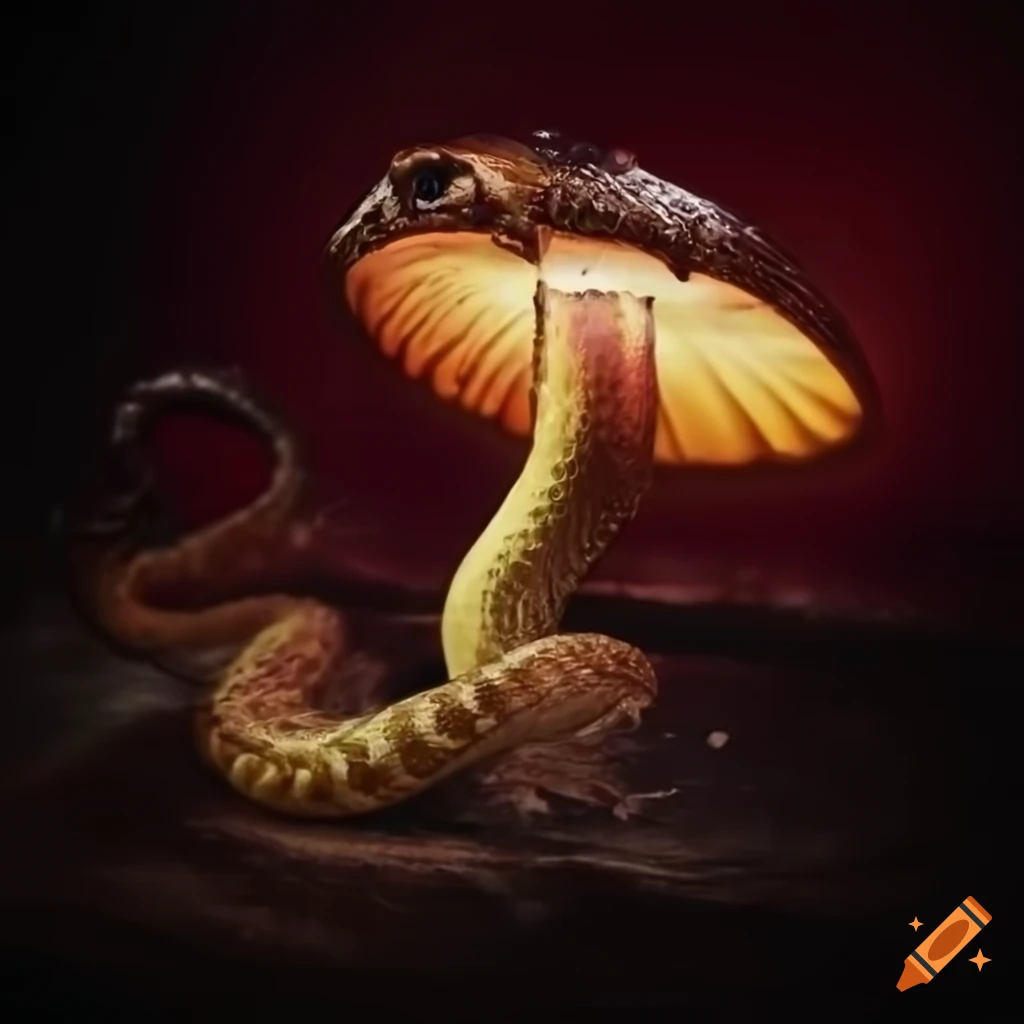 Fantasy vampire mushroom lightning snake in a steampunk setting on Craiyon