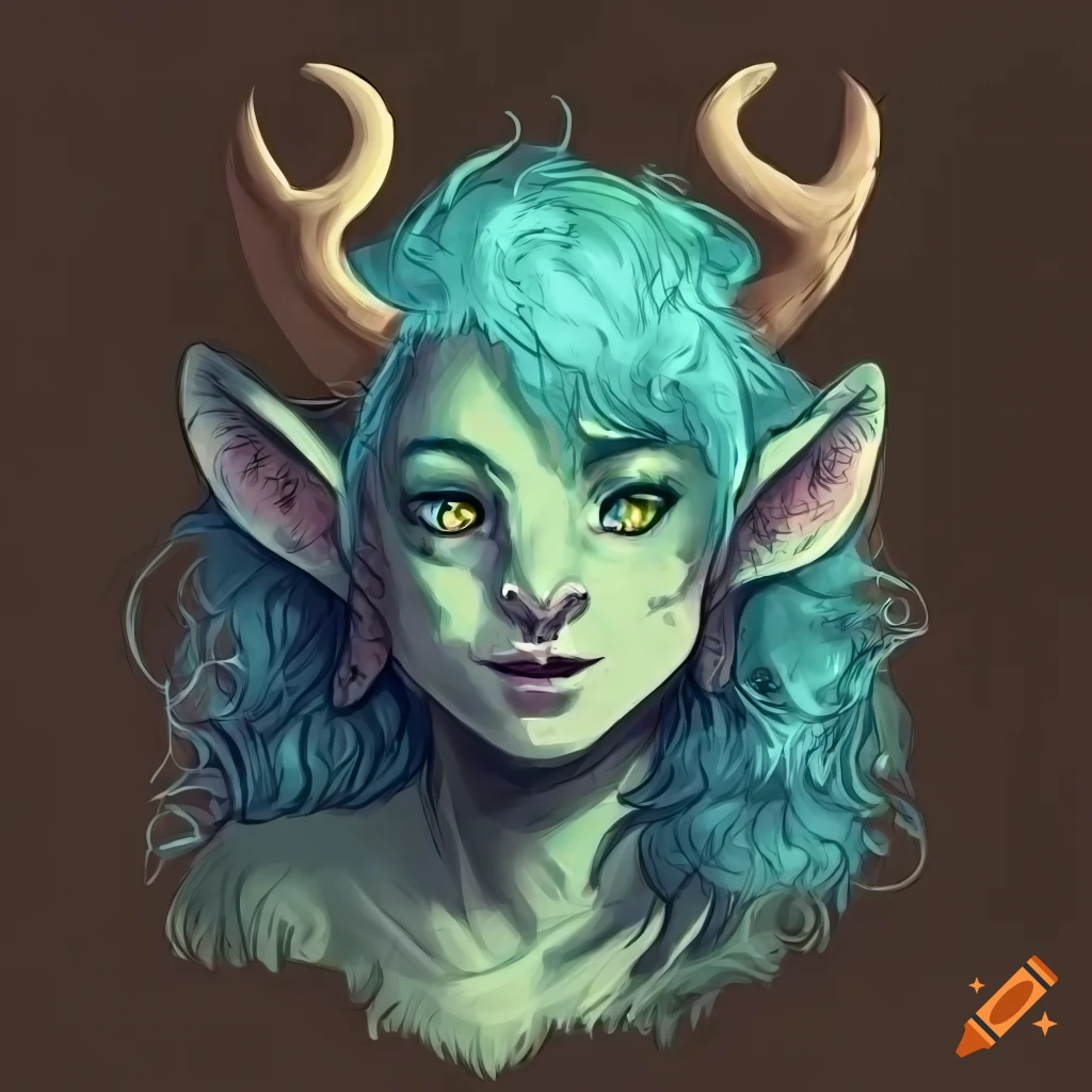 Fluffy mythical faun with androgynous catlike features in Dungeons and ...