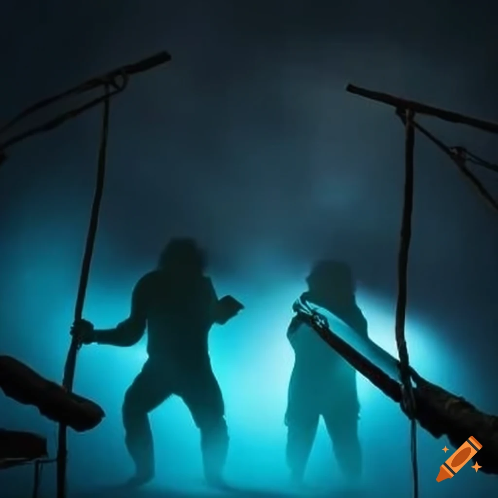 Cavemen making music with sticks and rocks on Craiyon