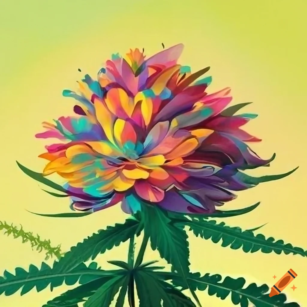 Artwork of pretty flowers and hemp on Craiyon
