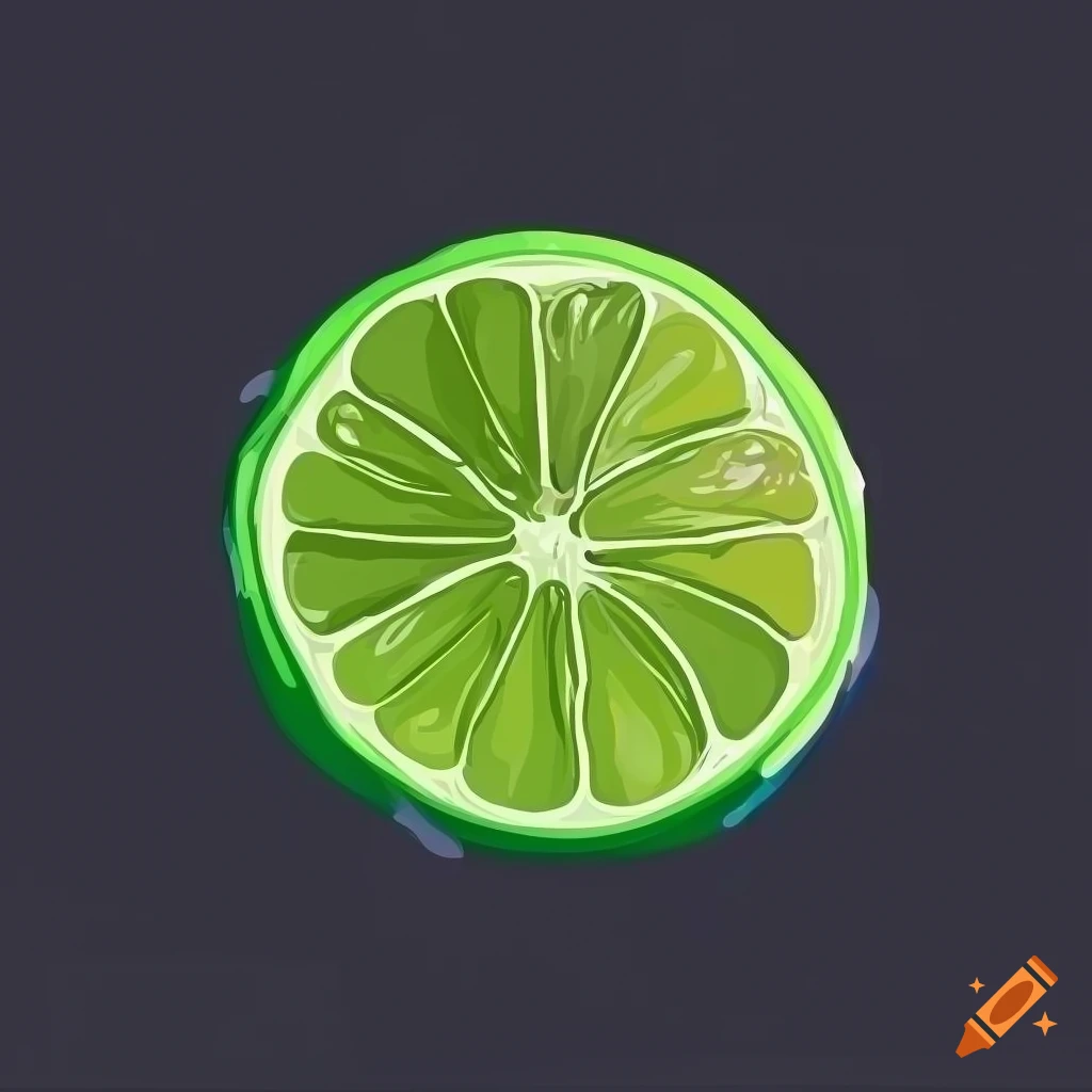 Half lime vector monochrome hand-drawn icon on Craiyon