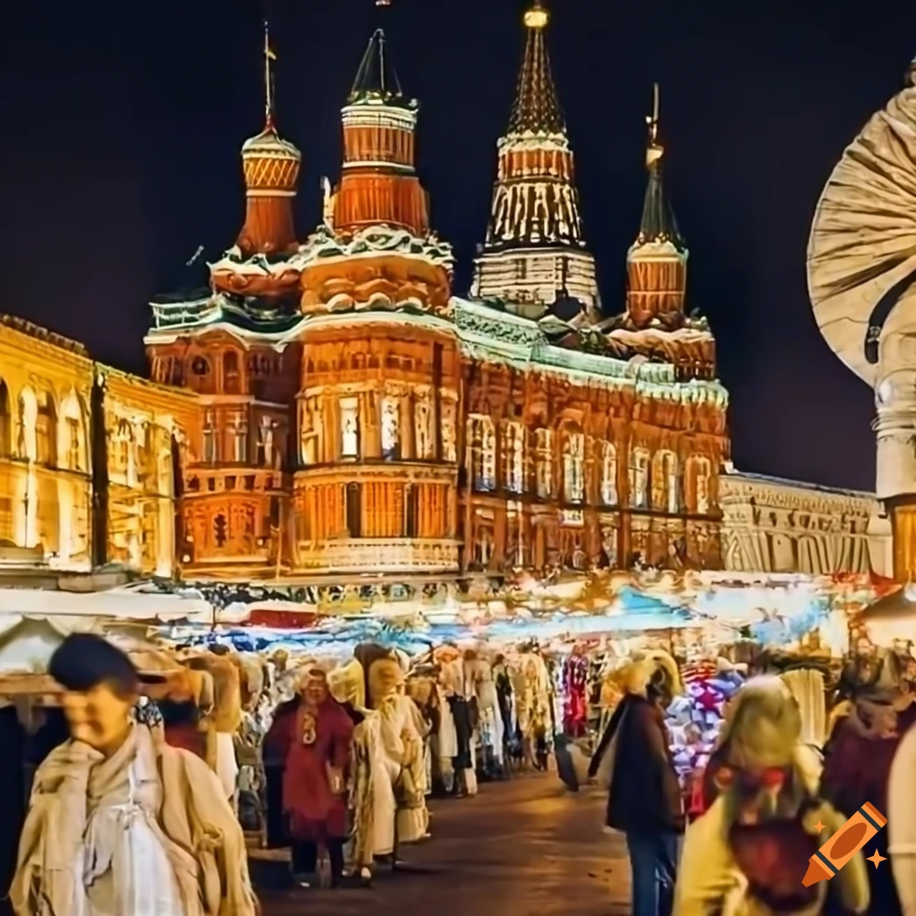 Night market in moscow, russia on Craiyon