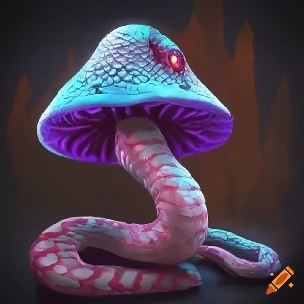 Fantasy vampire mushroom lightning snake in formicapunk style on Craiyon