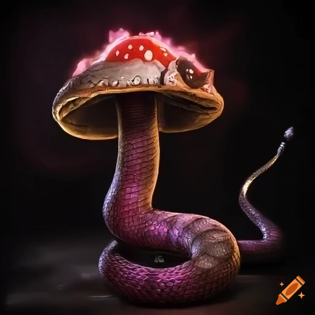 Fantasy vampire mushroom lightning snake in a steampunk setting on Craiyon