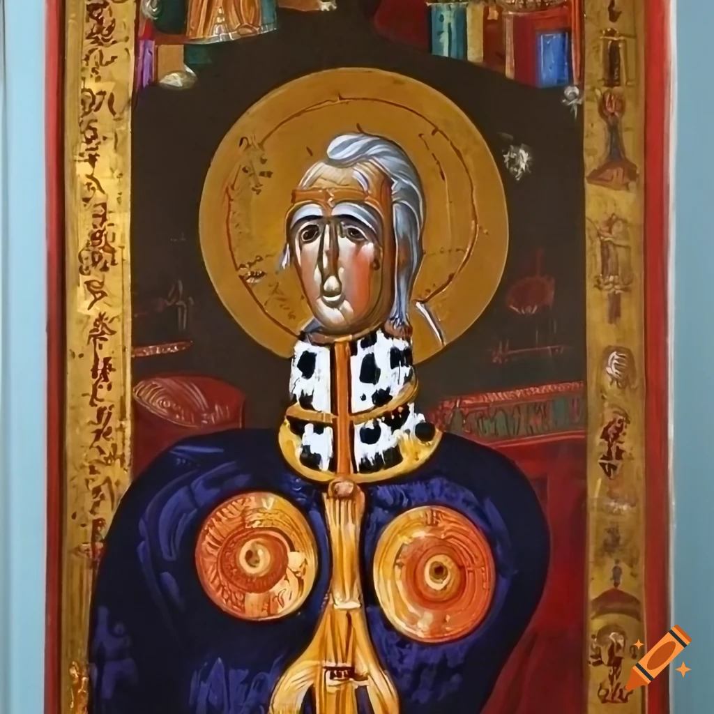 Byzantine icon painting of enrico pucci on Craiyon