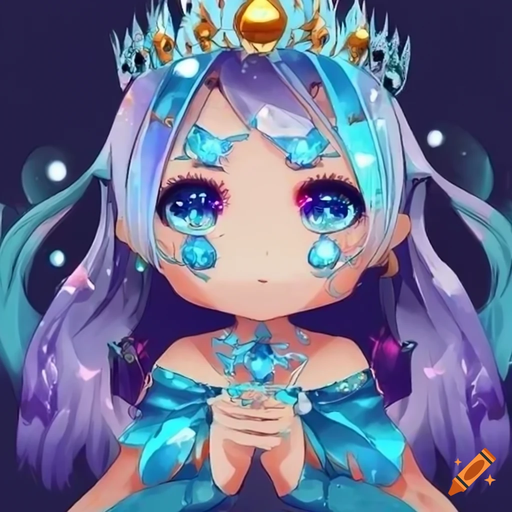 Anime chibi crystal cute goddess on Craiyon
