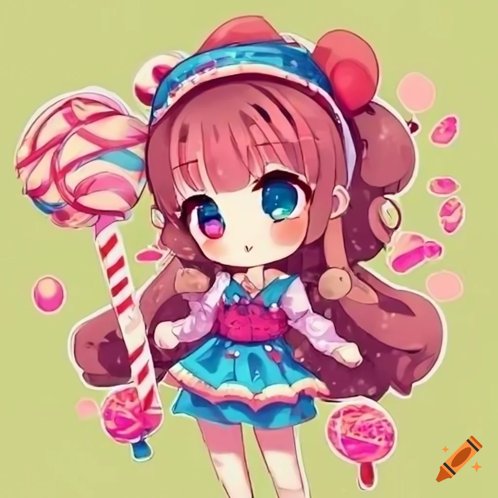 Anime chibi candy land cute on Craiyon