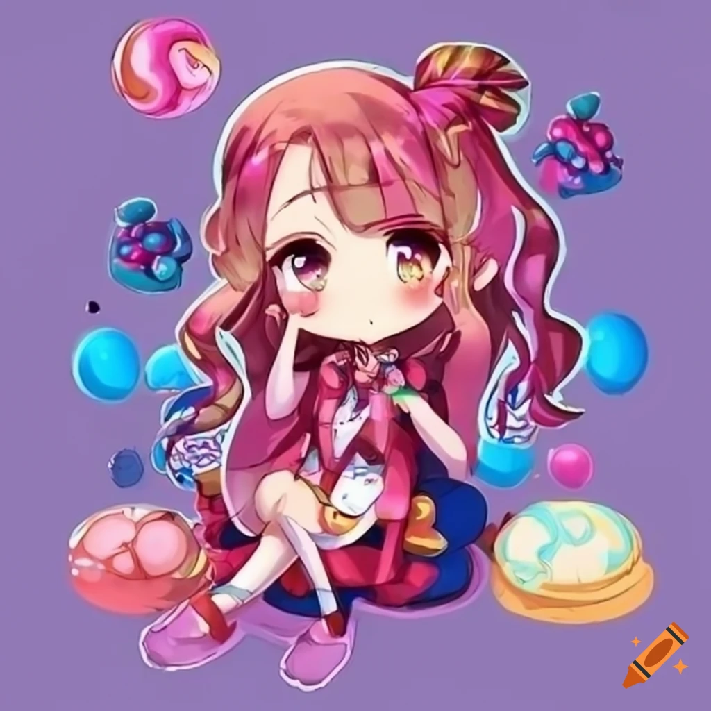 Anime chibi candy land cute on Craiyon