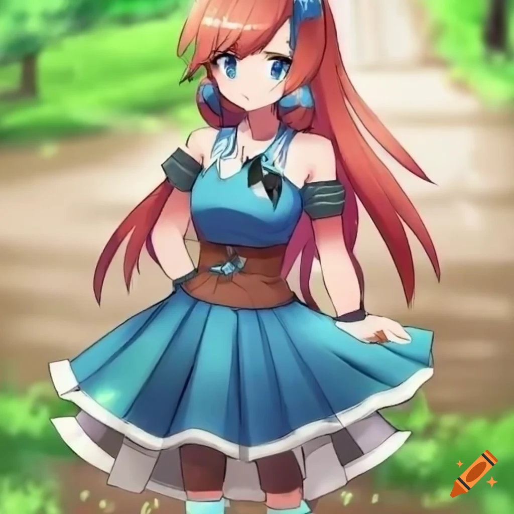 Waifu oc in spring attire inspired by pokemon series on Craiyon