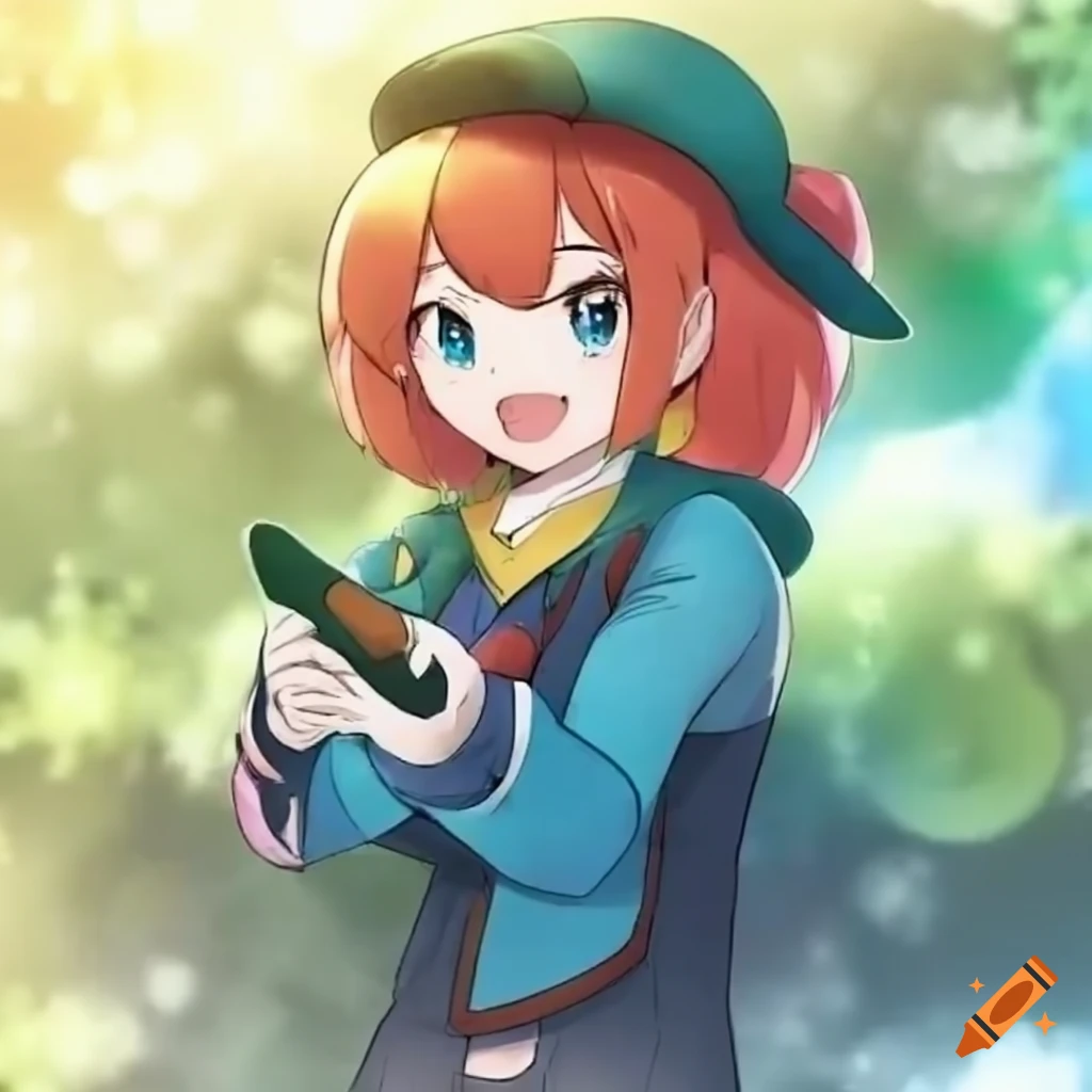 Waifu OC inspired by Pokémon in spring attire on Craiyon