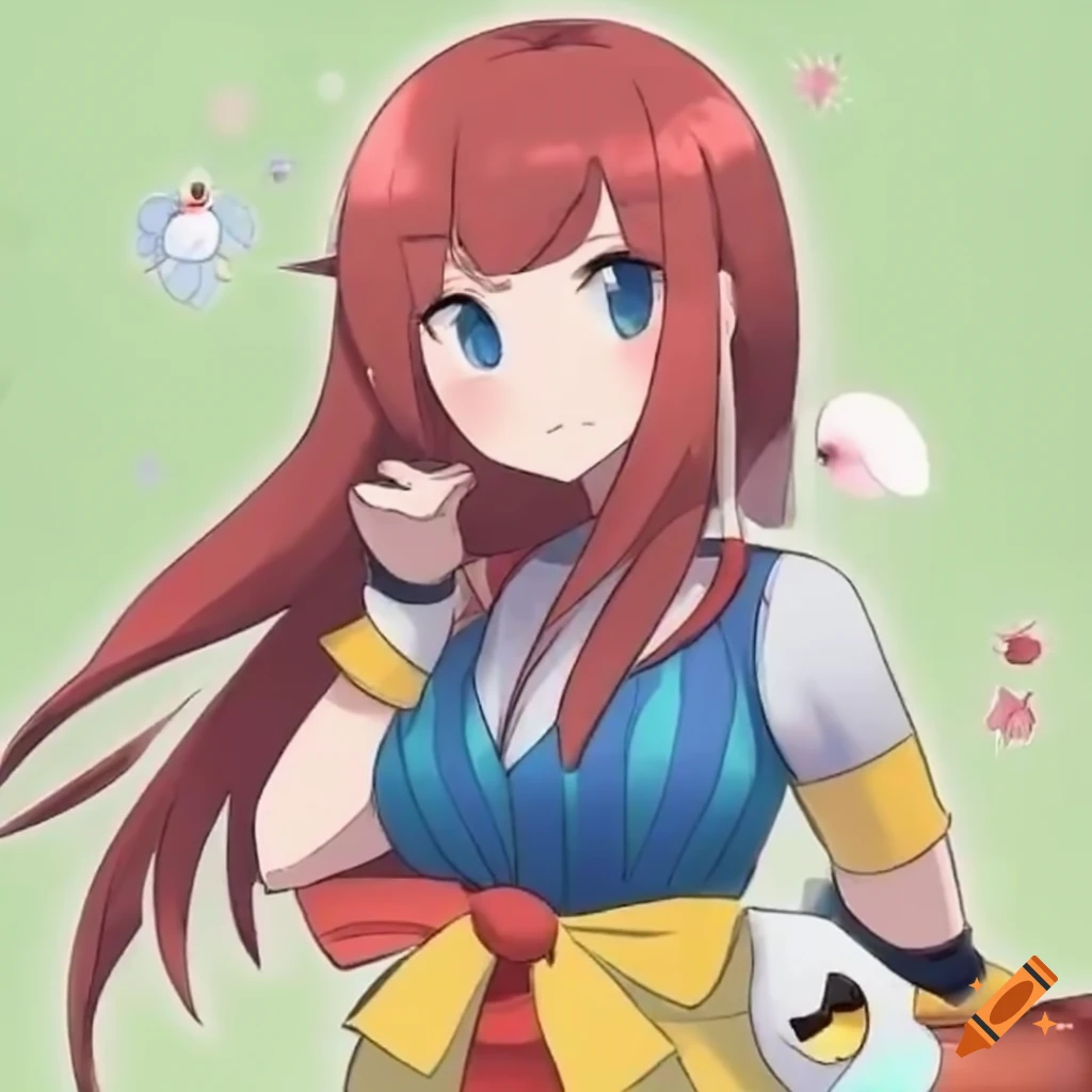 Waifu oc in spring attire inspired by pokemon series on Craiyon