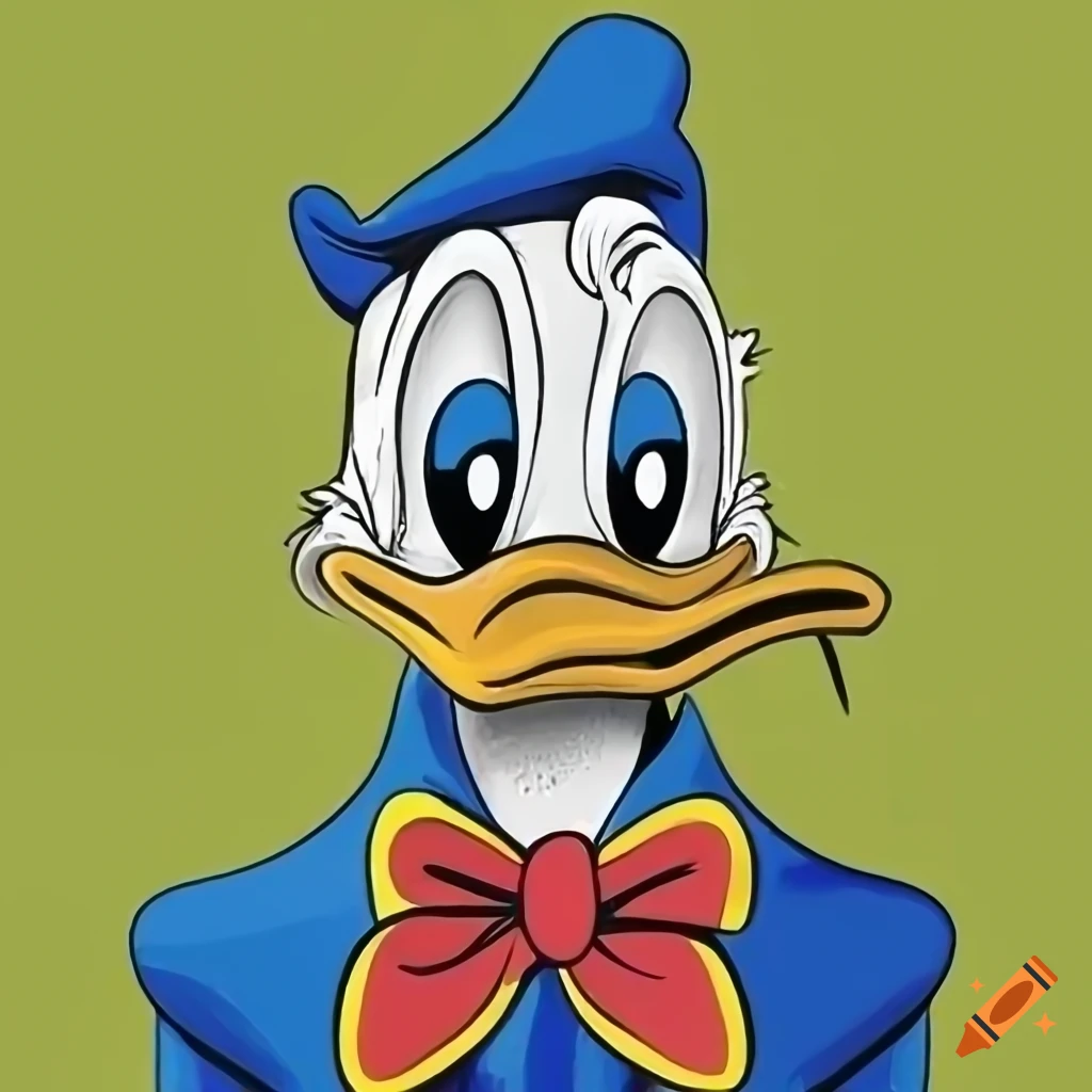 Pop art donald duck in blue, yellow, and white inspired by lichtenstein ...