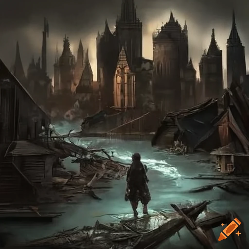 Apocalyptic flood destroying everything on Craiyon