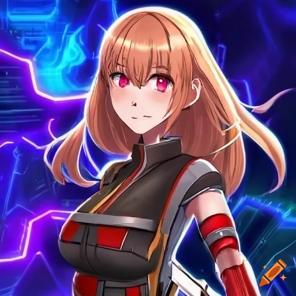 Attractive computer hacker waifu ready for a heist on Craiyon