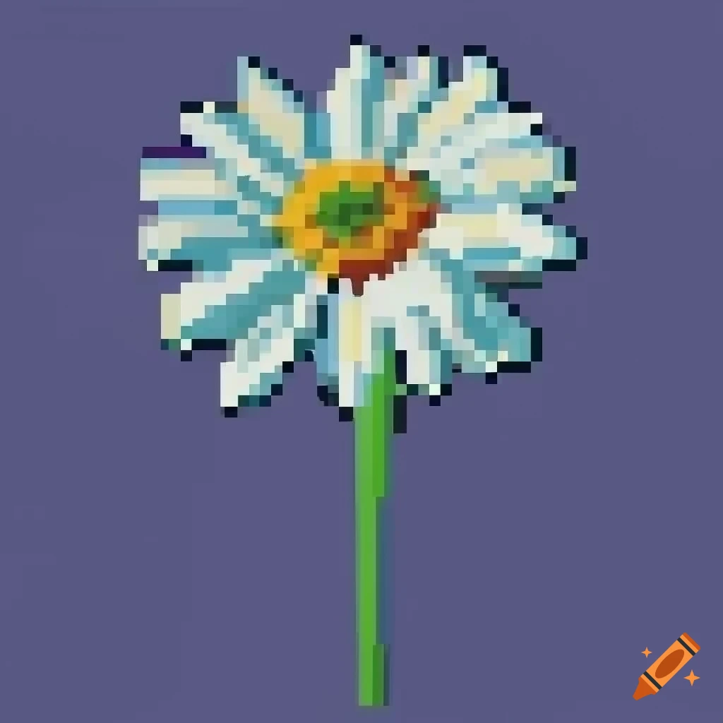 Pixel art daisy flower on Craiyon