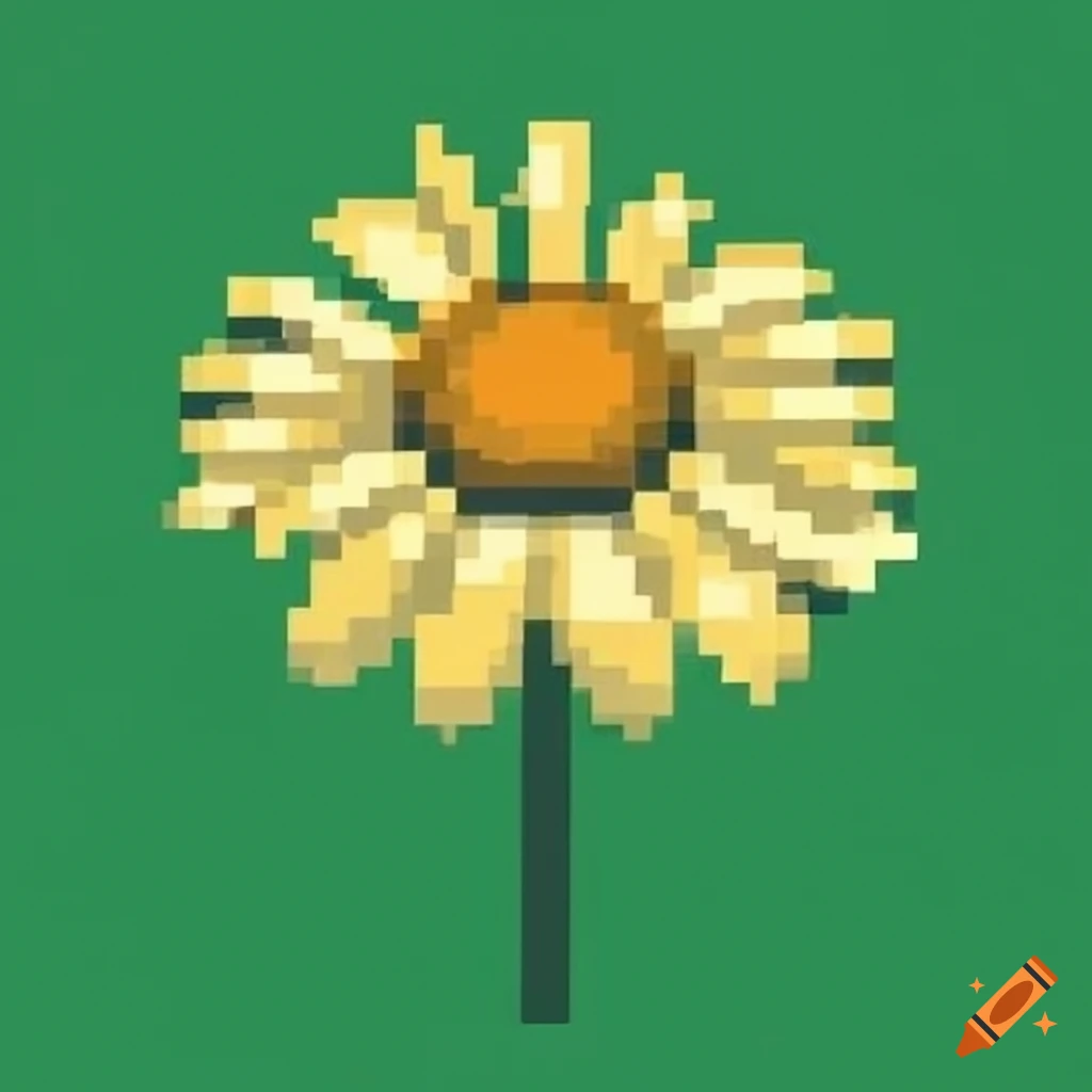 Pixel art oxeye daisy on Craiyon
