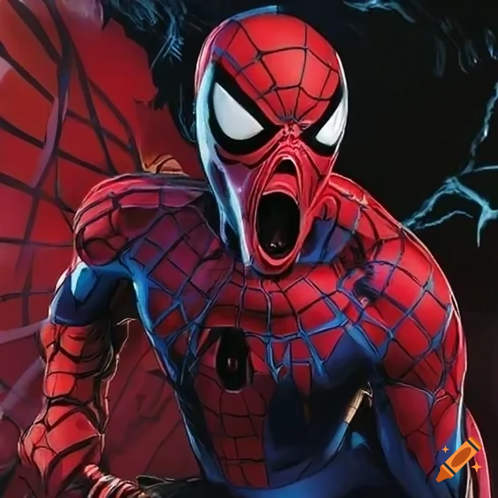Spiderman combined with ghostface scream character on Craiyon
