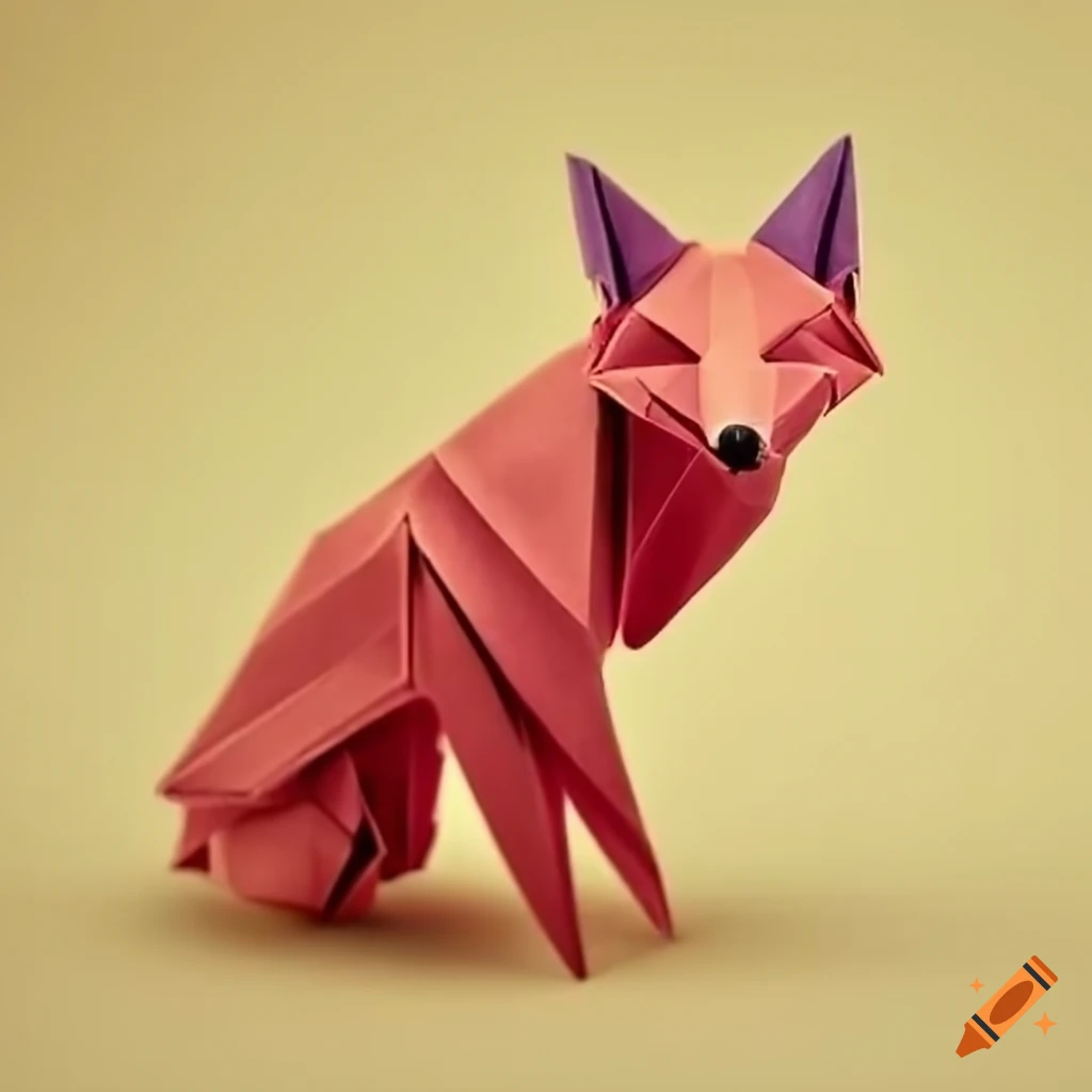 Origami fox with vibrant colors on Craiyon
