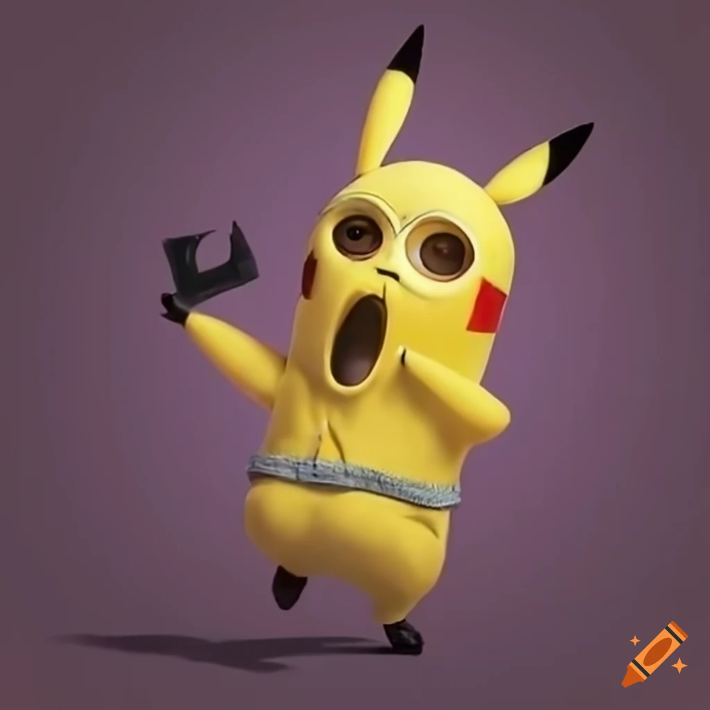 Minion and Pikachu dressed as Ghostface from Scream on Craiyon