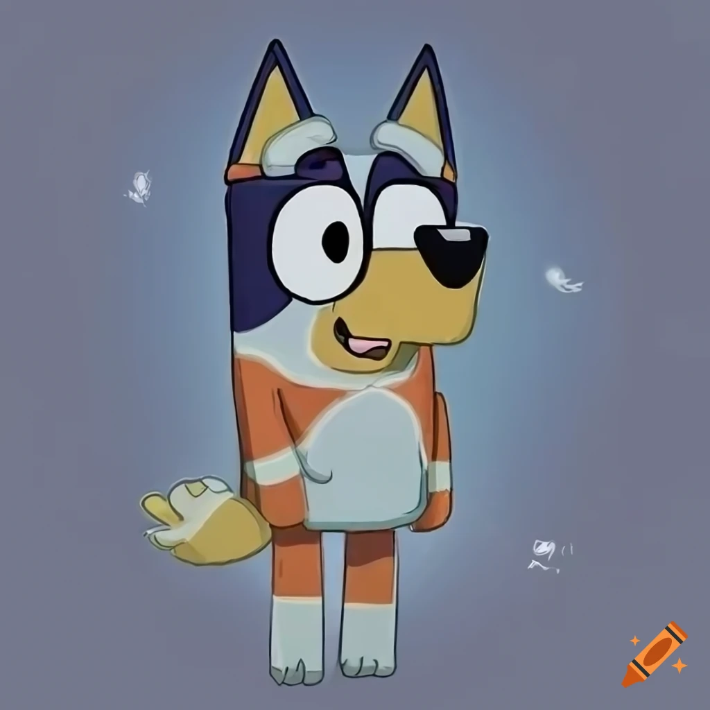 Bluey animated character in a unique style by artist dakivix on Craiyon
