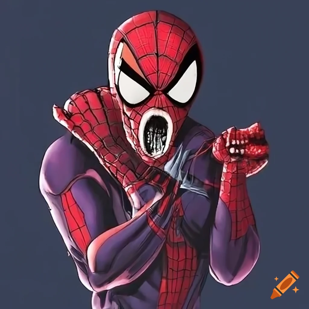 Spiderman combined with ghostface scream character on Craiyon