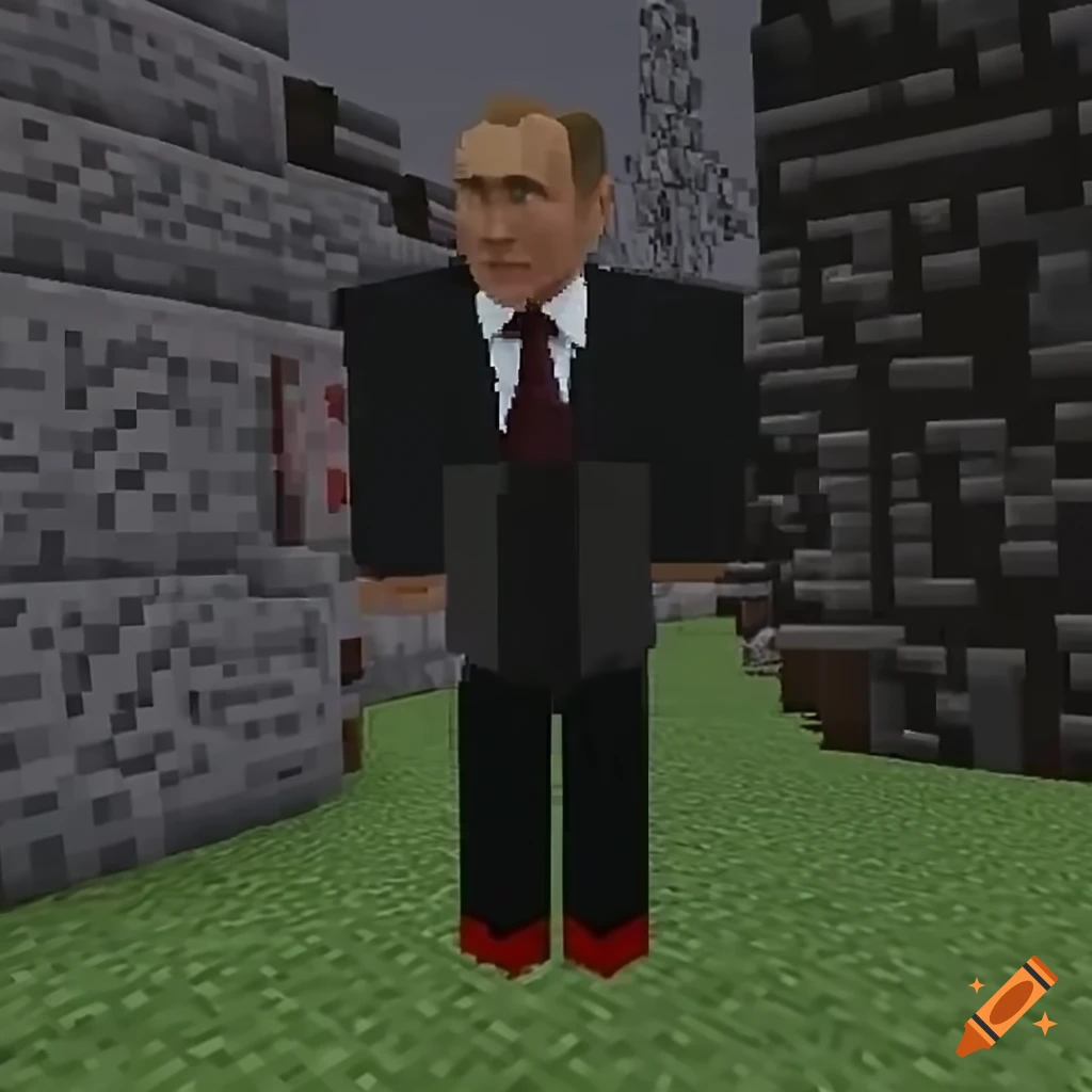 Putin character in minecraft on Craiyon