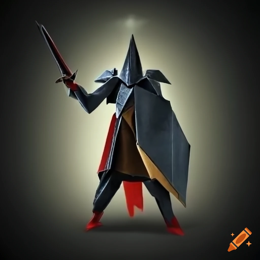 Origami knight on Craiyon