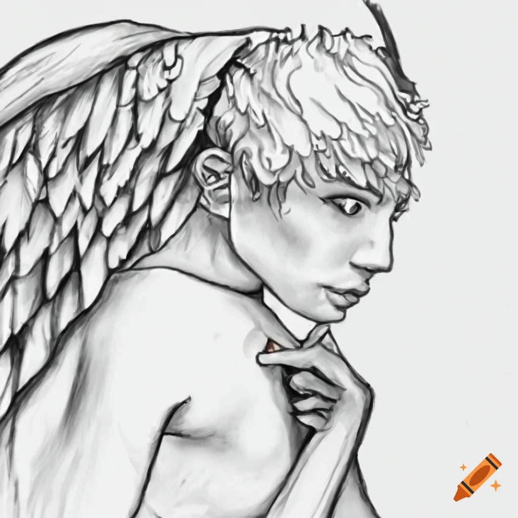 Angel rescuing from the abyss on Craiyon