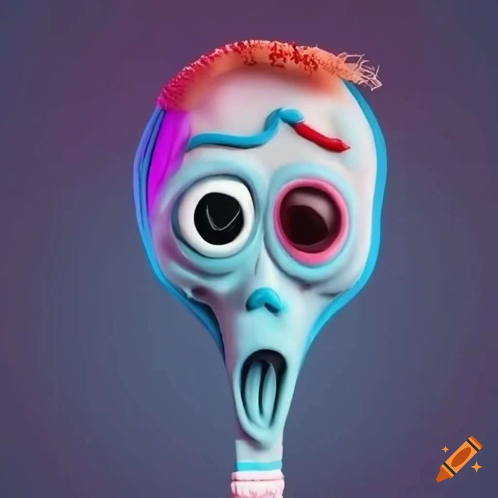 Forky mixed with ghost face from scream on Craiyon