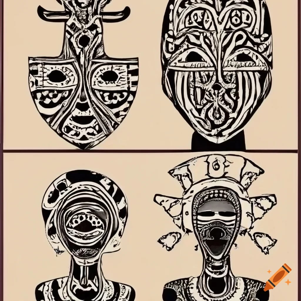 African symbols retro abstract art on Craiyon