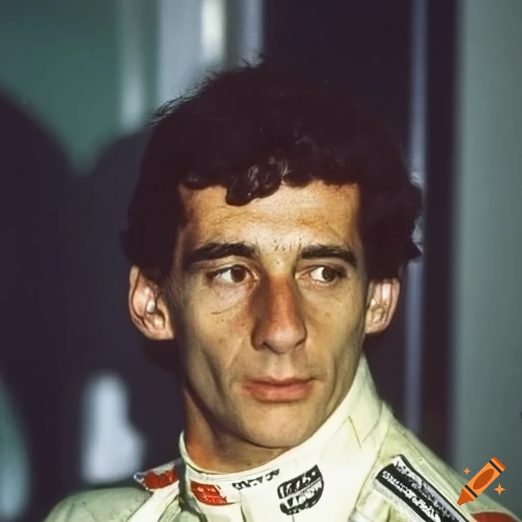 Portrait of ayrton senna, brazilian formula 1 champion on Craiyon