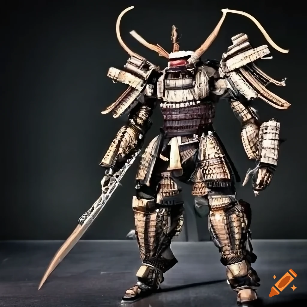 Armored core featuring samurai armor structure on Craiyon