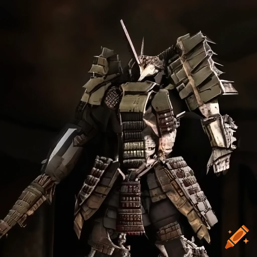 Armored core with samurai armor structure on Craiyon