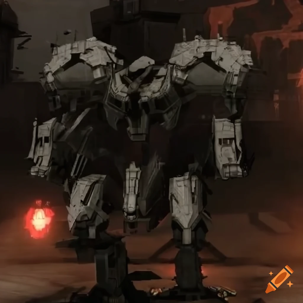 Armored core reimagined as a castle-building on Craiyon