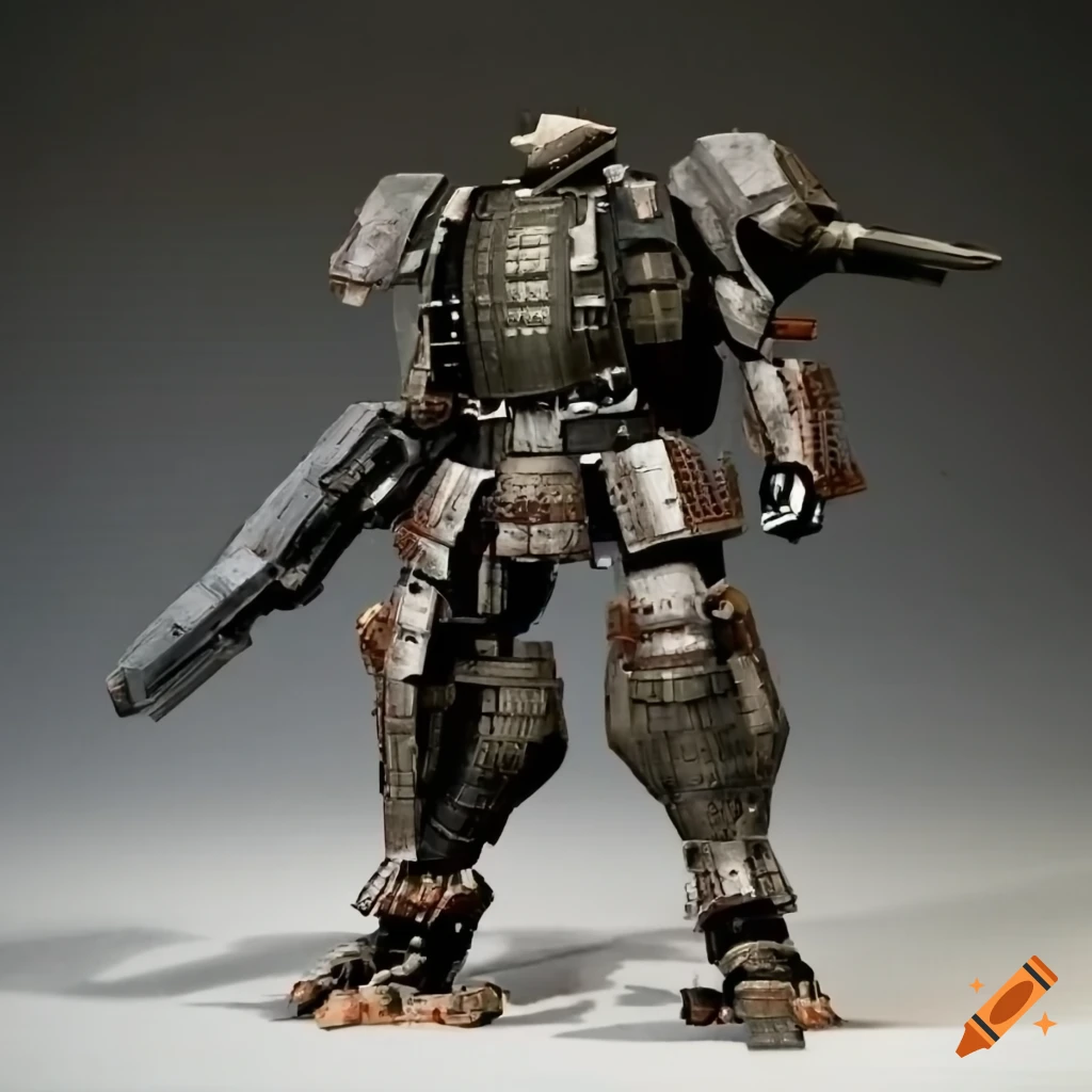 Armored core with samurai armor structure on Craiyon