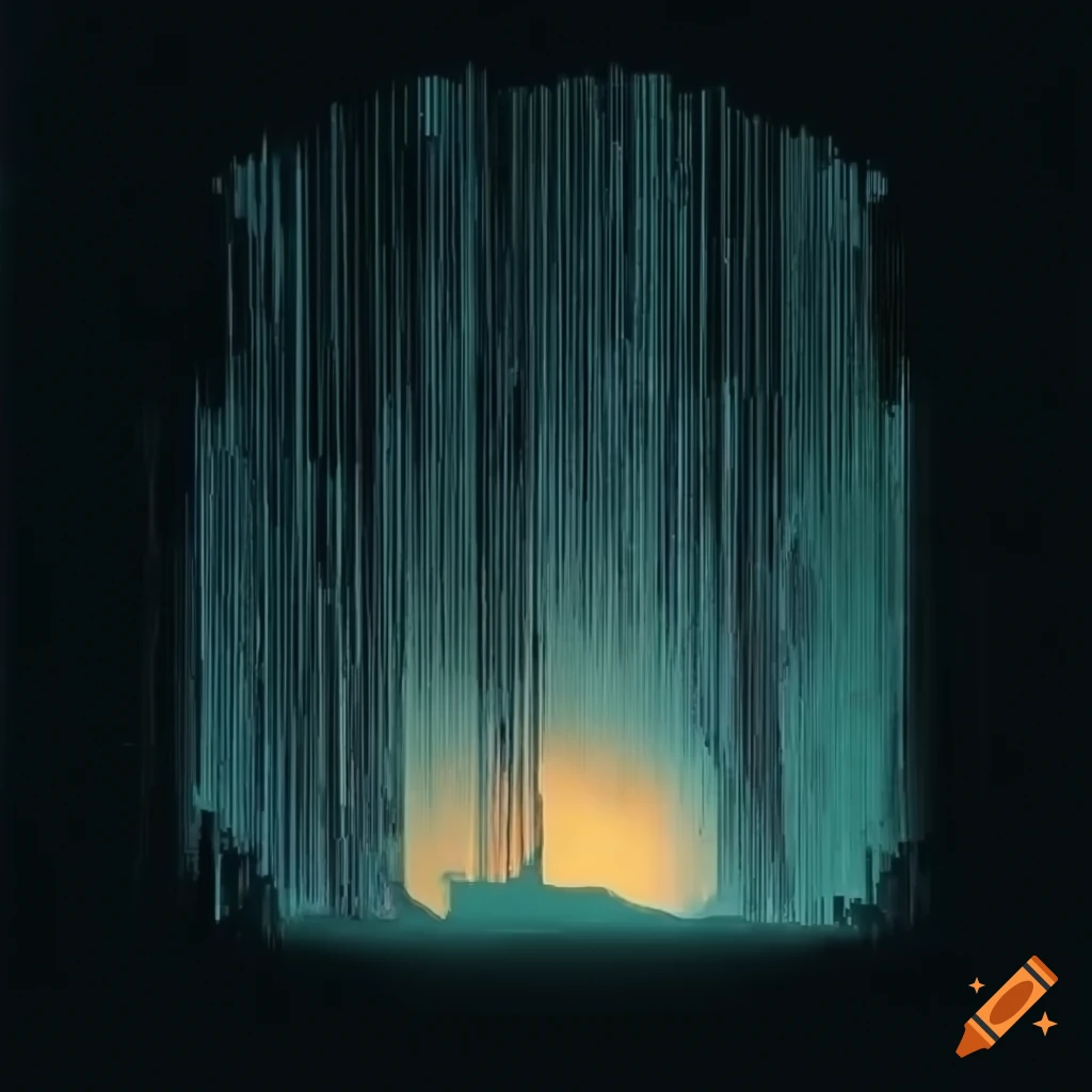 Ascii art masterpiece with god rays during golden hour on Craiyon