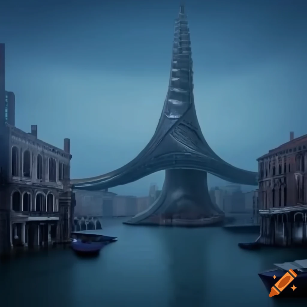 Futuristic tungsten skyscraper with classic Greek inspiration at the ...