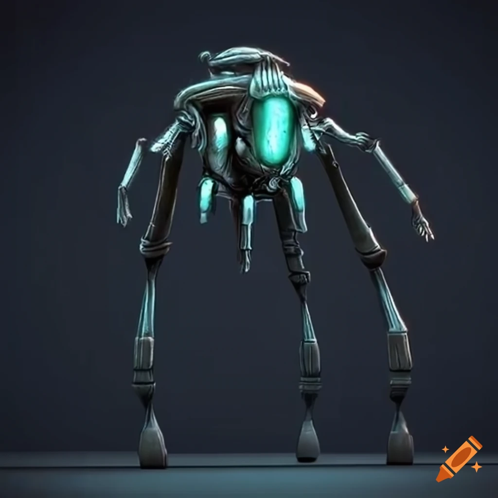 Concept design of alien tripod from war of the worlds on Craiyon