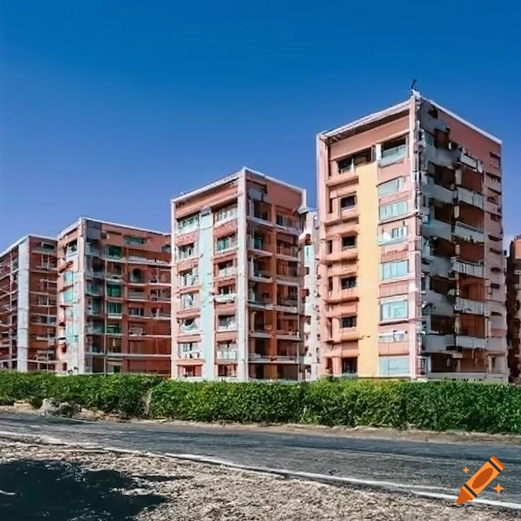 Vivid urban scene of Virgilio Davila Housing Project on a sunny day on ...