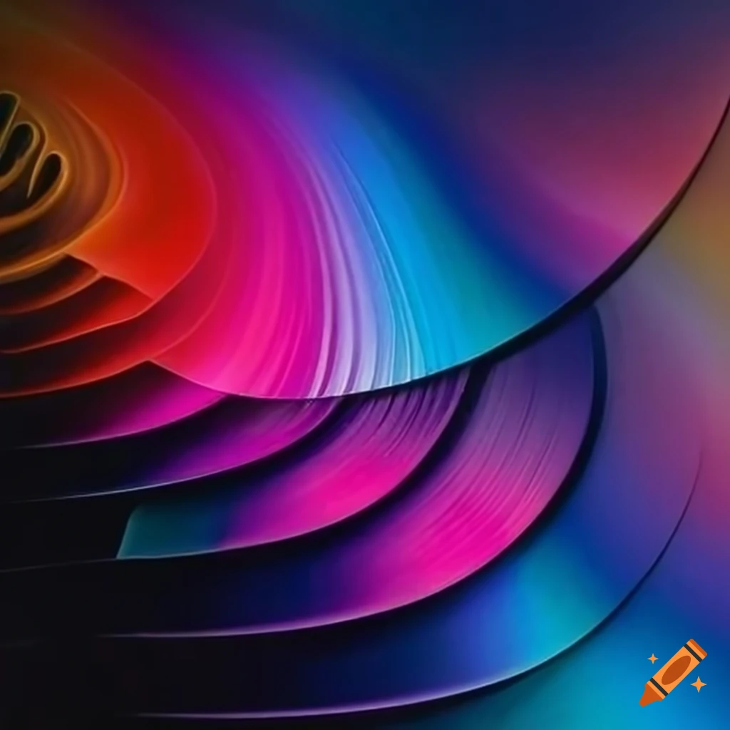 Vinyl record designed with a tidal wave theme on Craiyon