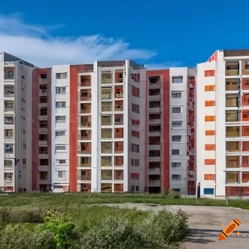 Vivid urban scene of Virgilio Davila Housing Project on a sunny day on ...