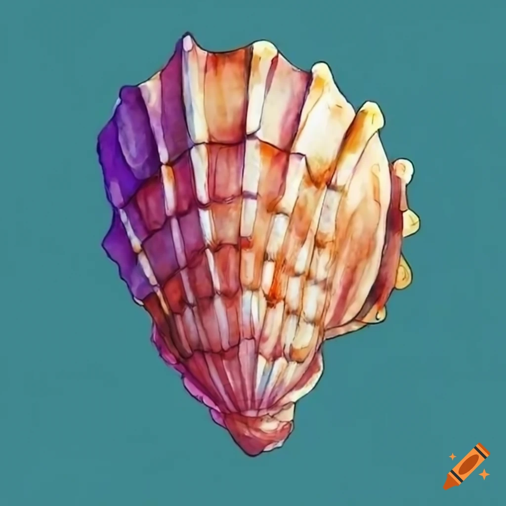 Fantasy shield crafted from a seashell inspired by ghibli studio style ...