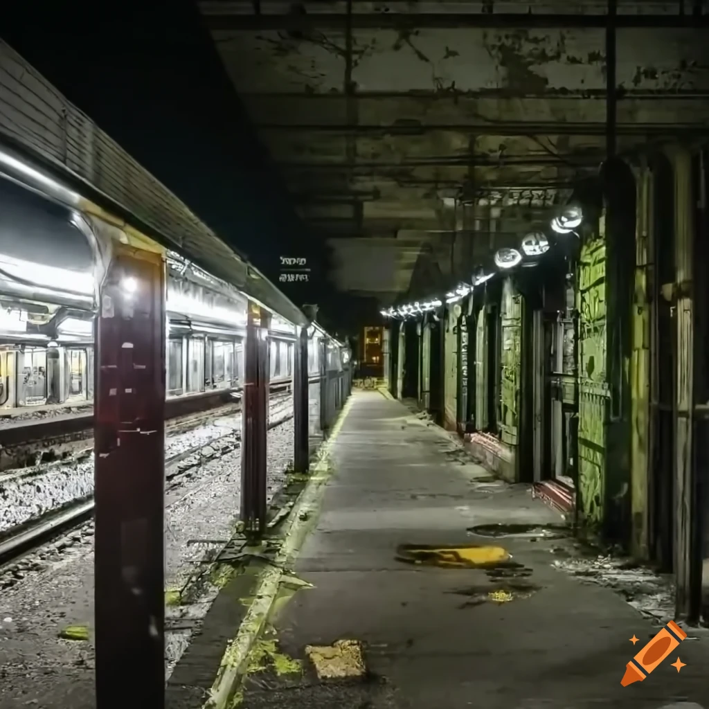 Abandoned subway station with police camera angles and various ...