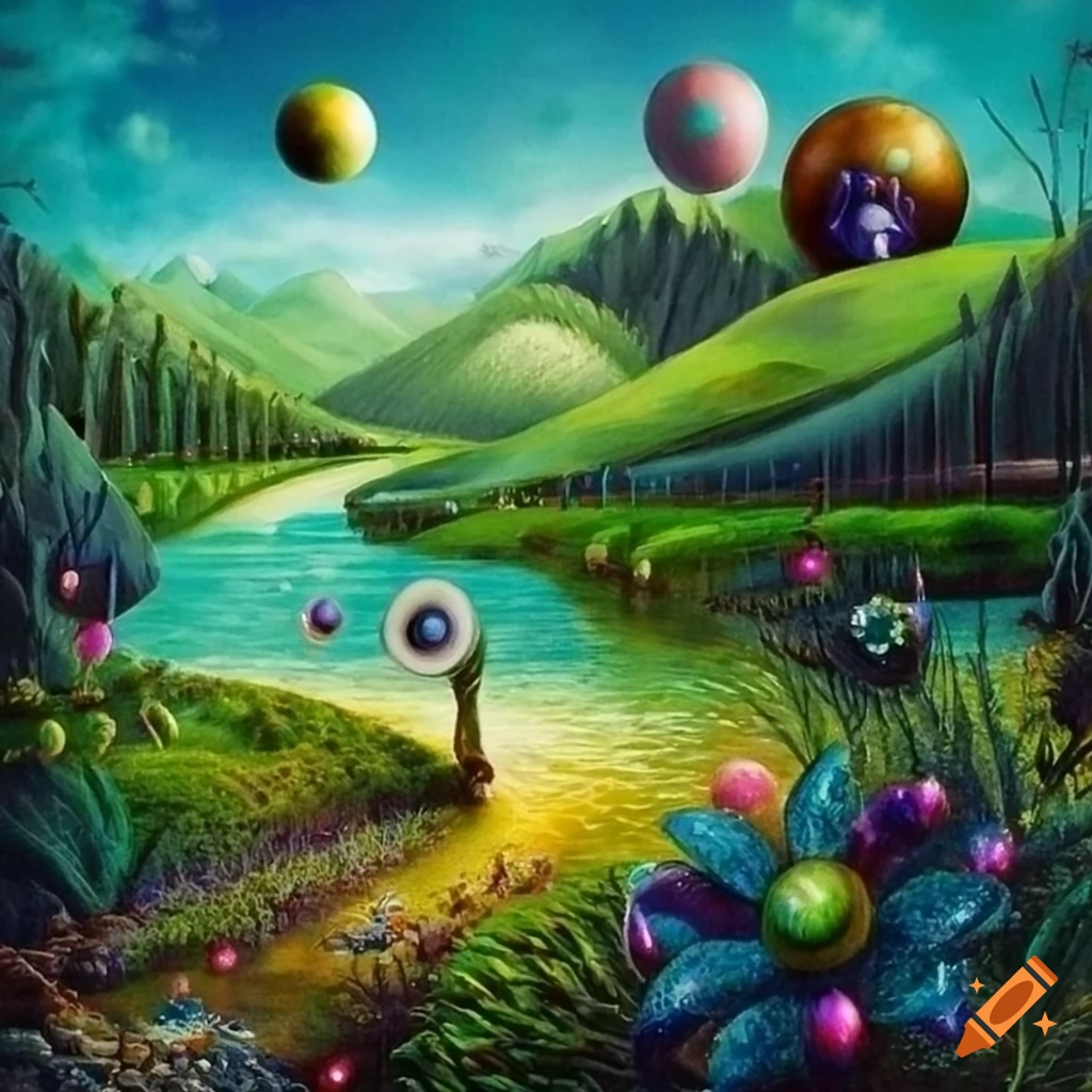 Surrealist art with dreamlike creatures and landscapes on Craiyon