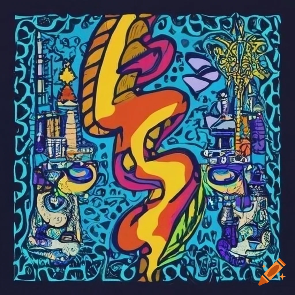 Electricity and thunder retro in stunning naif style artwork on Craiyon